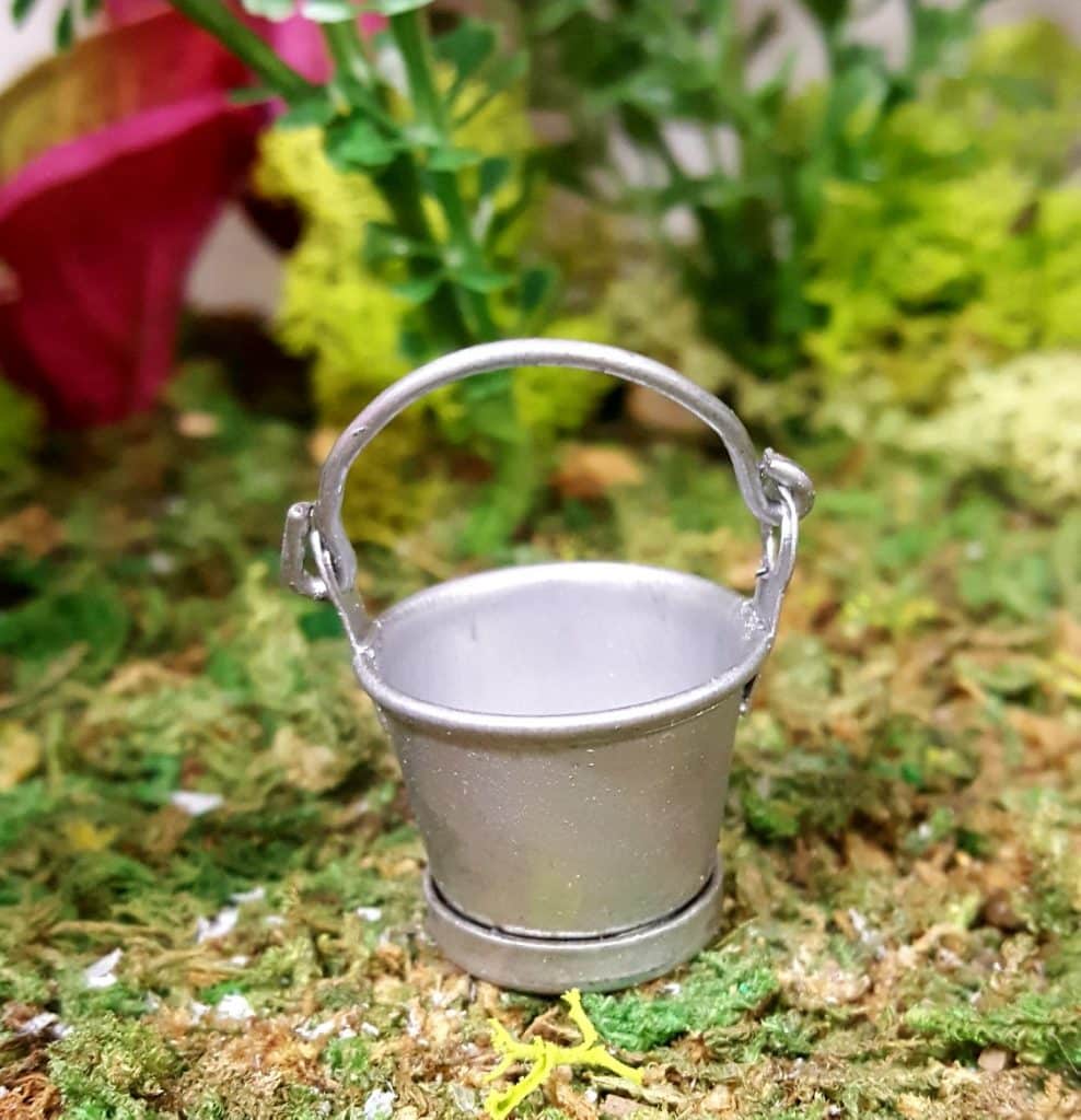 Small And Large Silver Buckets - Fairy Gardens UK
